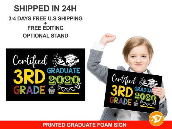 3rd Grade Graduation Sign Class of 2020 Sign with Optional Tabletop ...