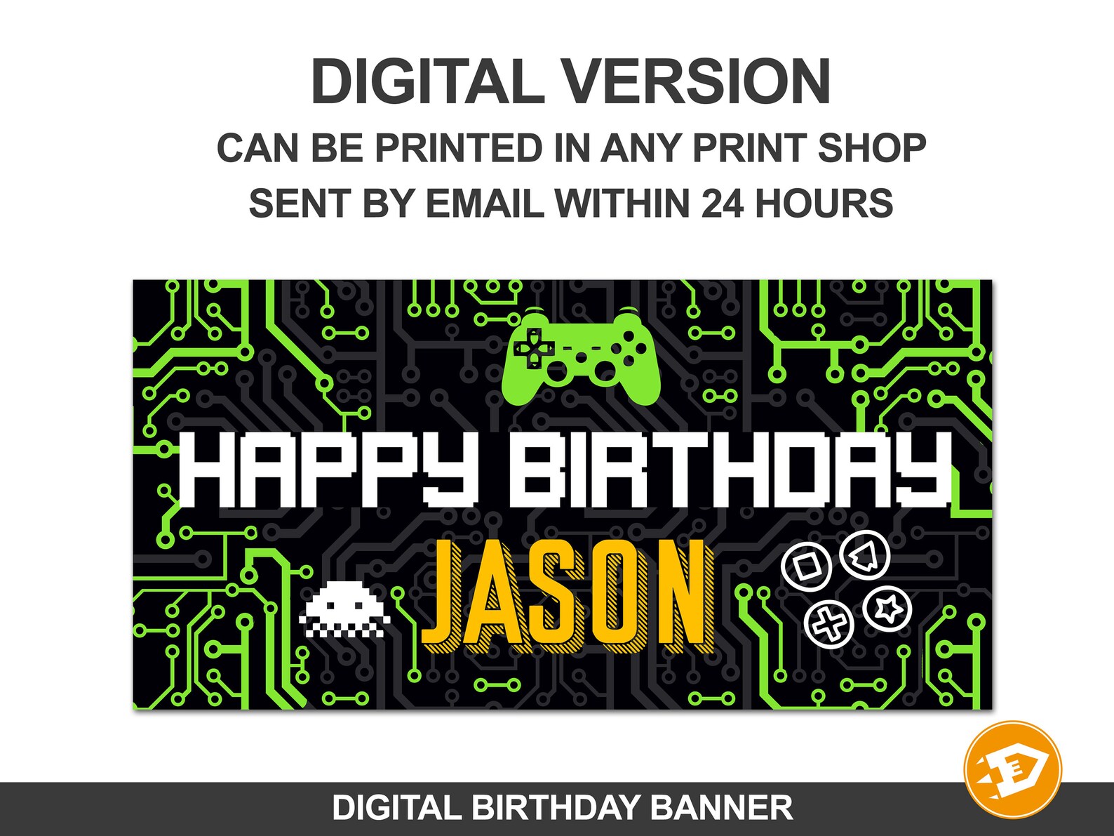 Video Game Birthday Banner Happy Birthday Game Banner 10th - Etsy