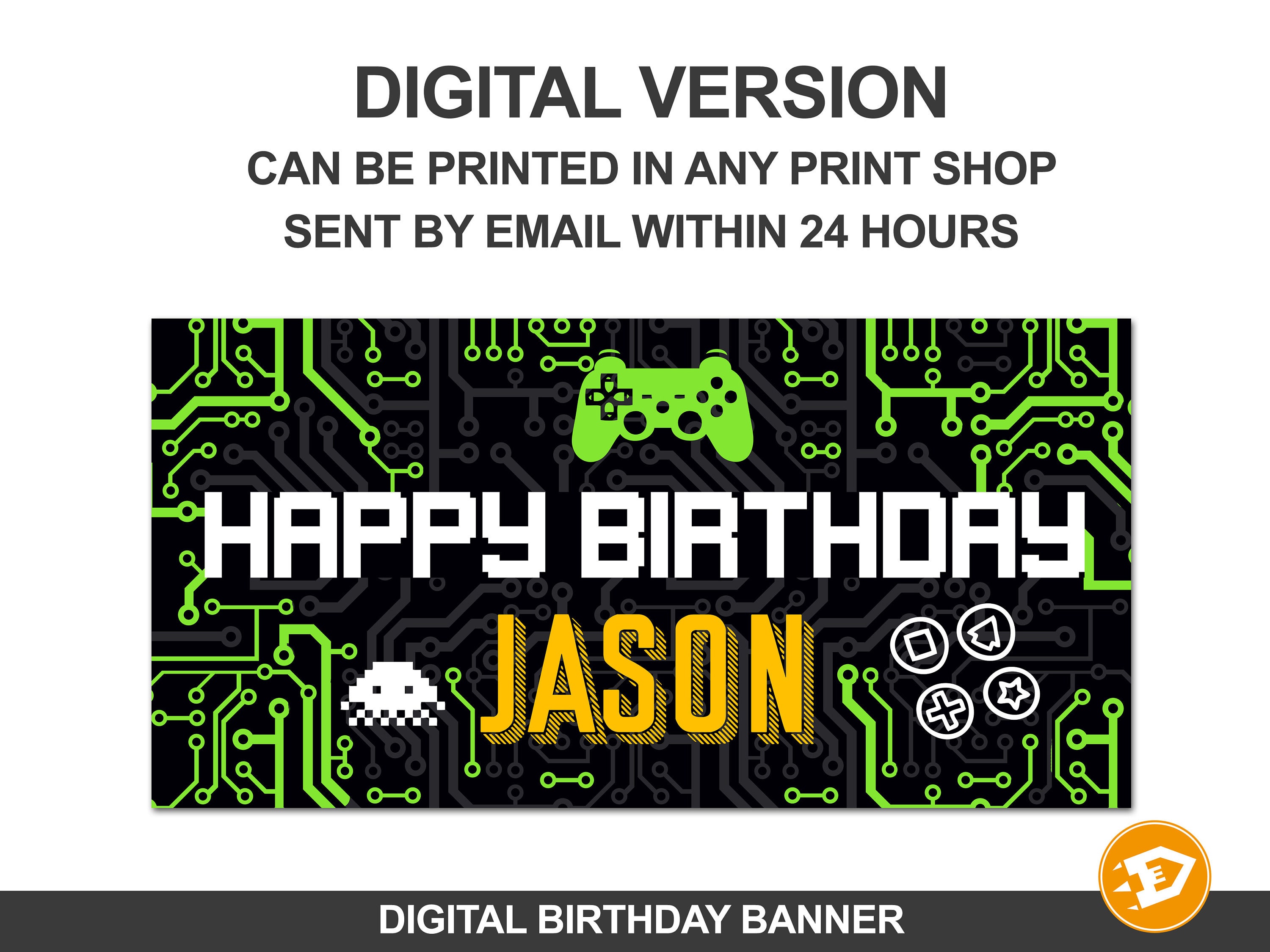 Video Game Birthday Banner Happy Birthday Game Banner 10th | Etsy