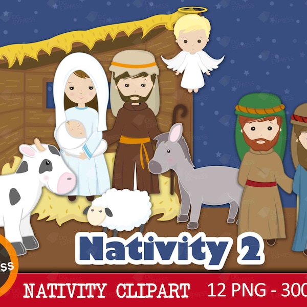 Nativity Clipart - Etsy