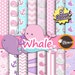 Whale Digital Paper Clipart Pink : whale Digital Paper Whale Paper ...