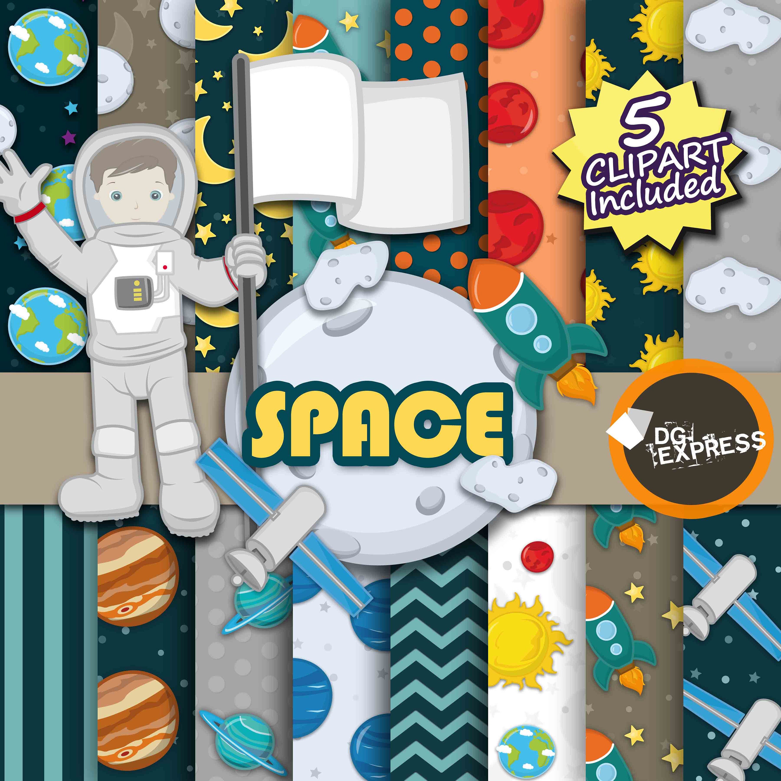 Space Digital Paper : astronaut Digital Paper | Etsy