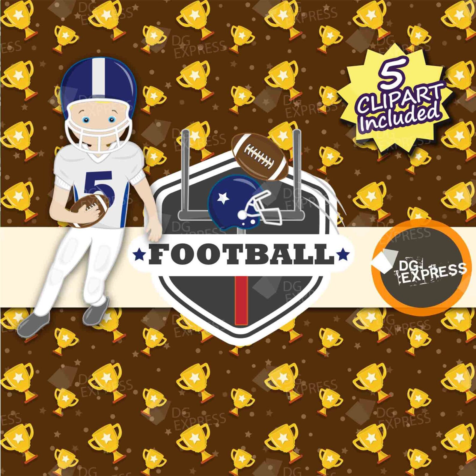 SALE Football Digital Paper Clipart : football | Etsy