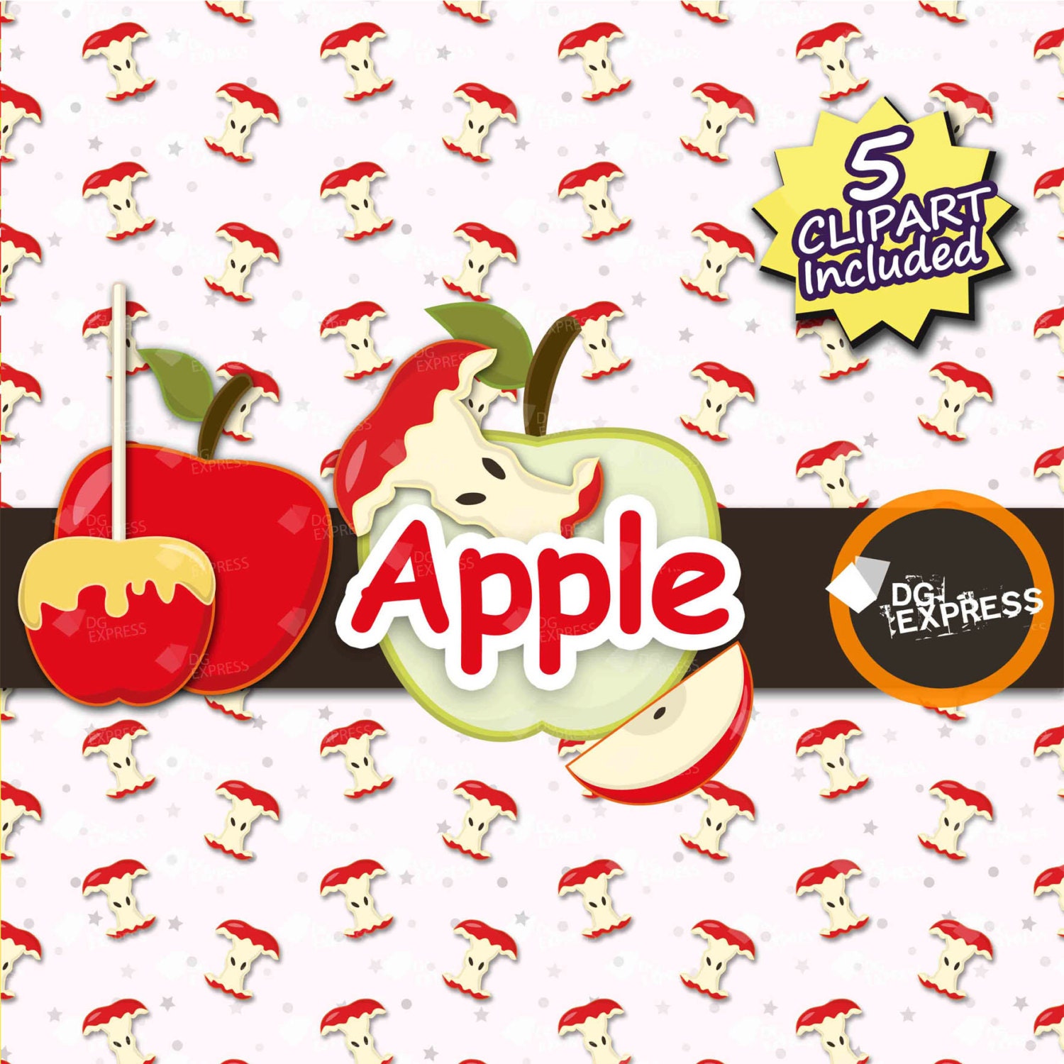 Apple Digital Paper Clipart : apple Digital - Etsy