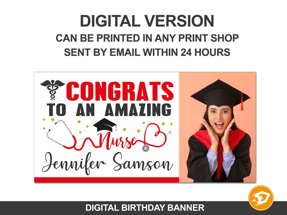 Nurse Graduation Banner Nursing Graduation Party Banner - Etsy