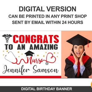 Nurse Graduation Banner, Nursing Graduation Party Banner, Custom Nurse ...