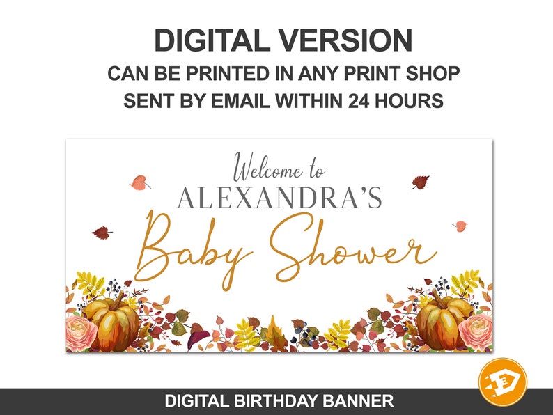 Pumpkin Baby Shower Banner Pumpkin Birthday Banner Halloween | Etsy