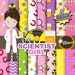SALE Science Digital Paper Clipart : science Girl | Etsy