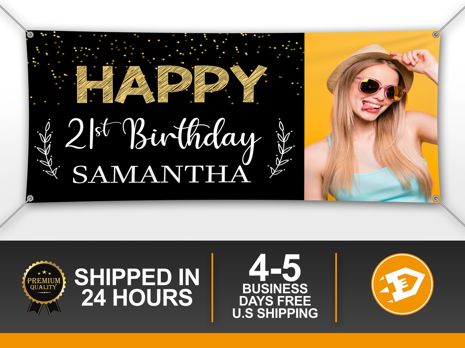 21st Birthday Banner Happy Birthday Woman Banner Custom 21st | Etsy