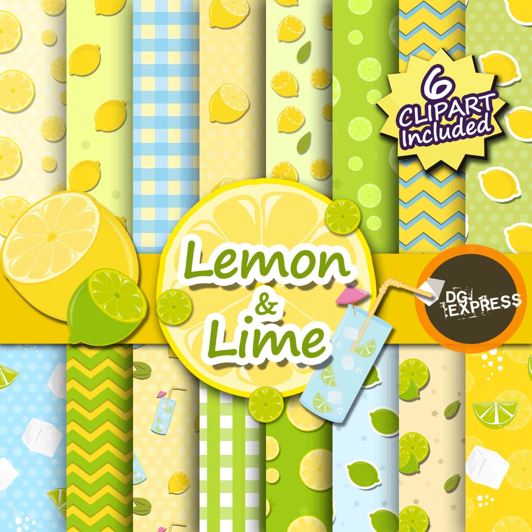SALE Lemon Digital Paper + Clipart : "lemonade Digital Paper" - Lemon ...