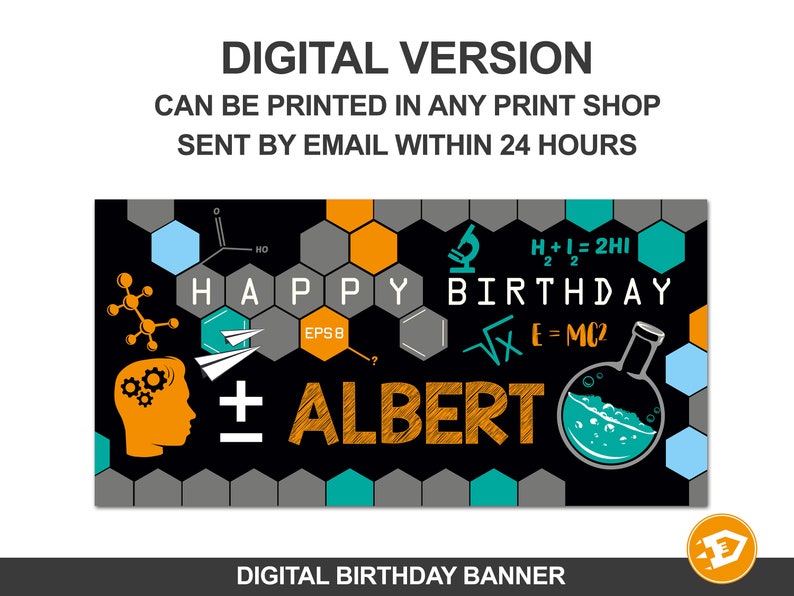 Science Birthday Banner Happy Birthday Chemistry Backdrop - Etsy