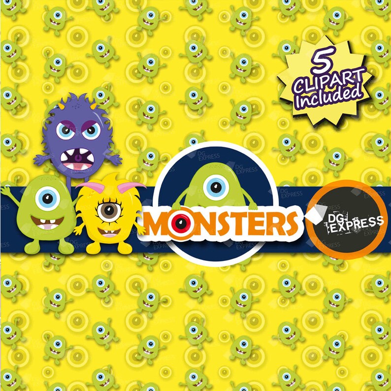 Monster Digital Paper Clipart : Monster Paper | Etsy