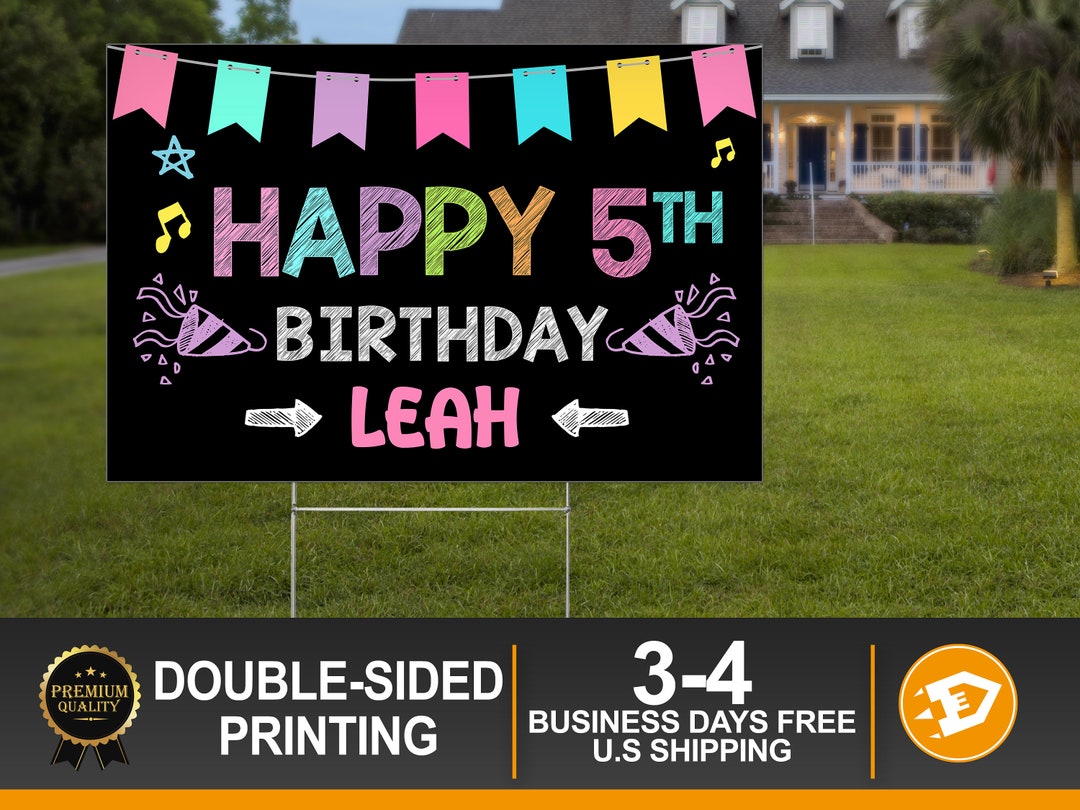 Happy Birthday Yard Sign, Girl Drive by Birthday Lawn Sign, 1st 2nd 3rd ...