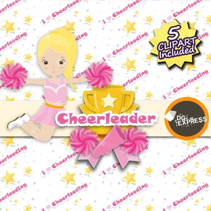 SALE Cheerleader Digital Paper + Clipart : "cheerleader Paper ...