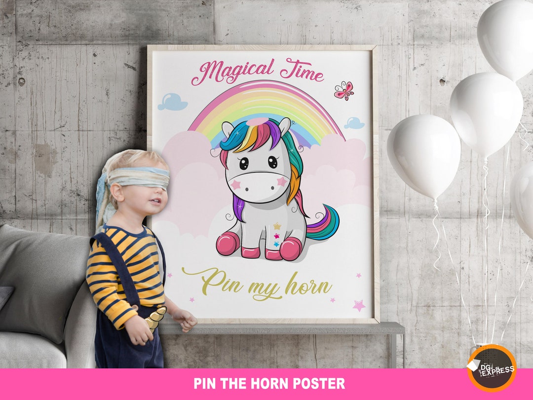 Pin the Horn on the Unicorn Game "unicorn Birthday Game Printable ...