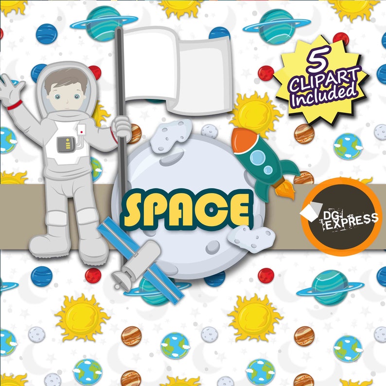 Space Digital Paper : astronaut Digital Paper | Etsy