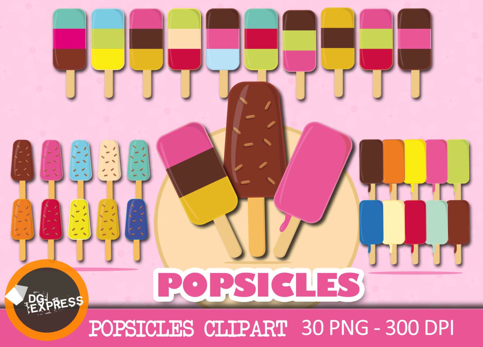 SALE Popsicle Clipart : popsicles Clipart beach - Etsy