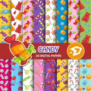 Candy Digital Paper : candy Digital Paper Candy - Etsy