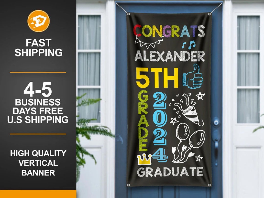 5th Grade Graduation Door Banner, 5th Grade Graduation Party Banner ...