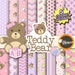 Teddy Bear Digital Paper Clipart Pink : teddy BEAR Pink Digital Paper ...