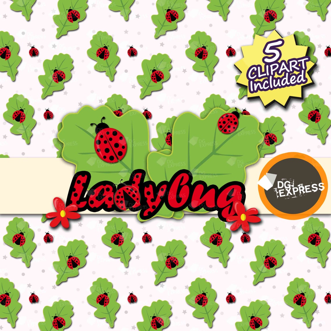 Ladybug Digital Paper Clipart : ladybug Digital - Etsy