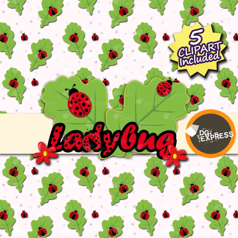 Ladybug Digital Paper Clipart : ladybug Digital - Etsy