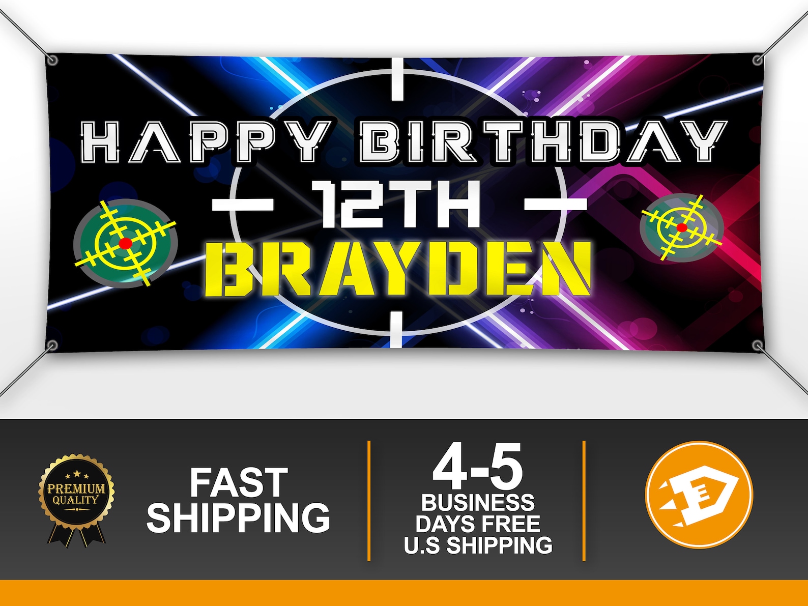 Laser Tag Birthday Banner Happy Birthday Laser War Birthday - Etsy