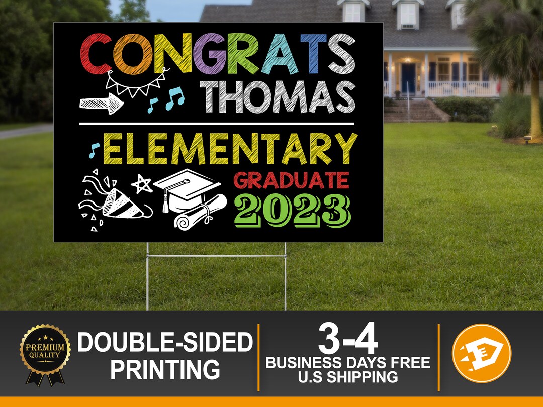 Elementary Graduation Yard Sign Boy Class of 2023 - Pre-school ...