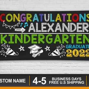 Kindergarten Graduation Banner, Kindergarten Graduation Party Banner ...