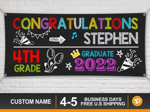 4th Grade Graduation Banner 4th Grade Graduation Party | Etsy
