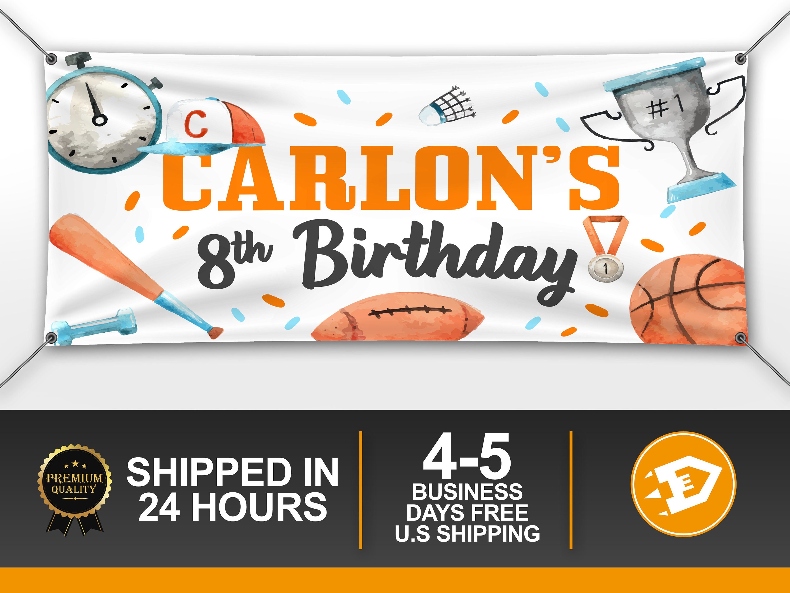 Sports Birthday Banner All Sports Party Banner Boy Happy - Etsy