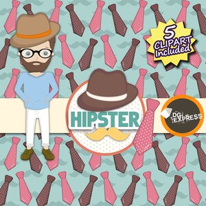 Hipster Clipart + Digital Paper : "hipster Digital Paper"- Hipster ...