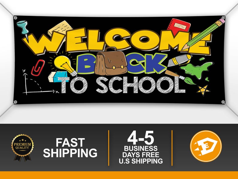 Welcome Back to School Banner First Day of School Banner - Etsy