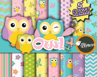 Owl Scrapbook Paper - Etsy