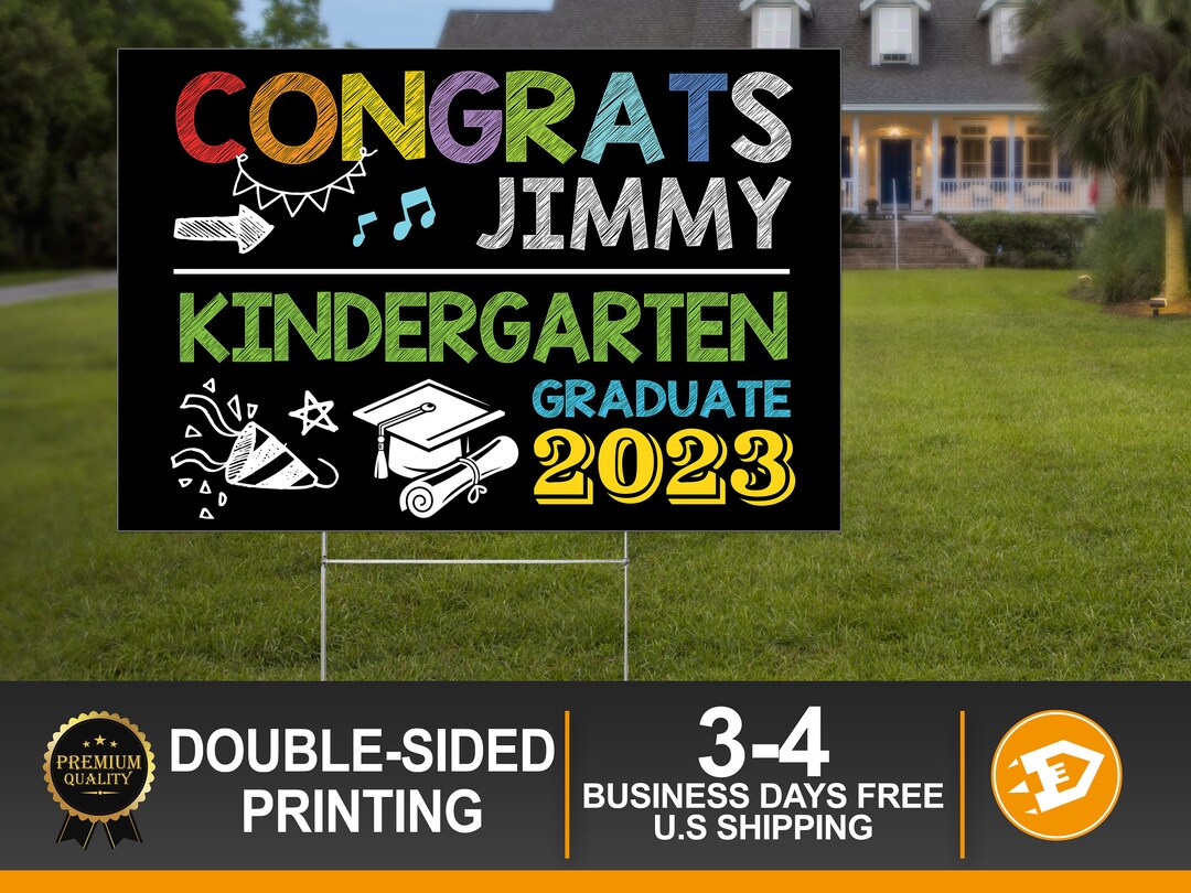 Kindergarten Graduation Yard Sign Boy Class of 2023 - Etsy