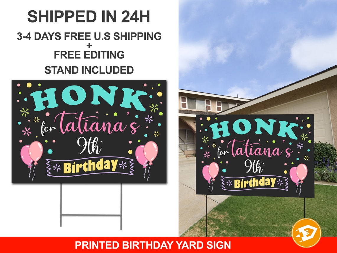 Birthday Yard Sign Girl Birthday Outdoor Sign Car Parade | Etsy