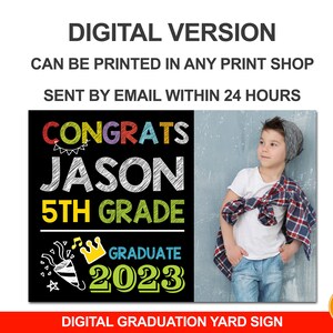 5th Grade Graduate Yard Sign Class of 2023 With Photo, Lawn Sign ...