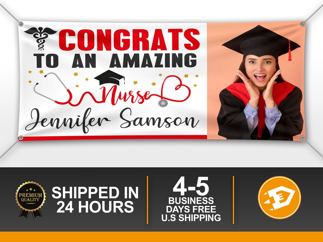 Nurse Graduation Banner, Nursing Graduation Party Banner, Custom Nurse ...