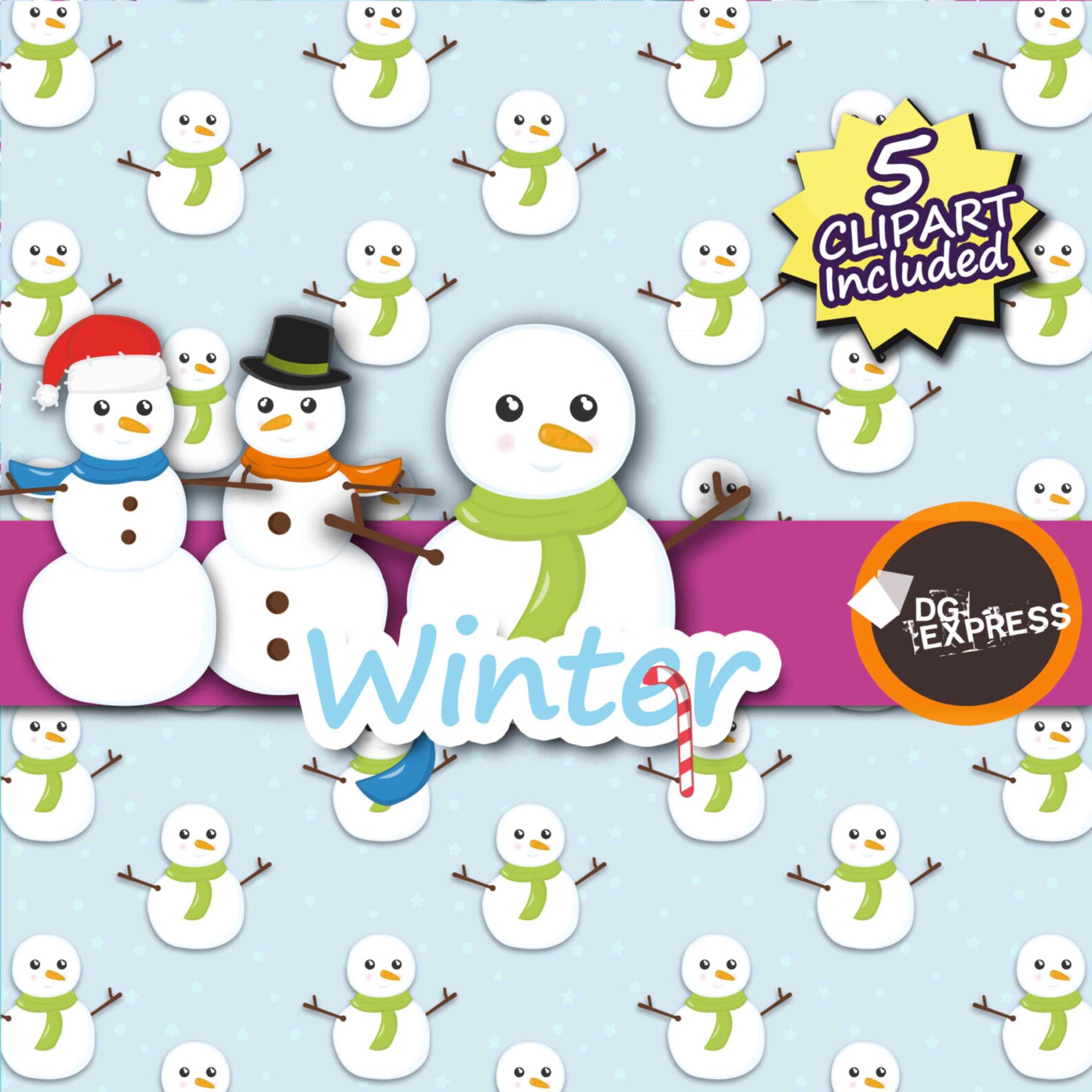 Winter Digital Paper Clipart : winter Digital | Etsy