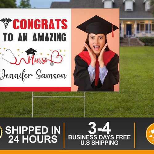 Nurse Graduation Yard Sign Nursing Graduation Lawn Sign - Etsy