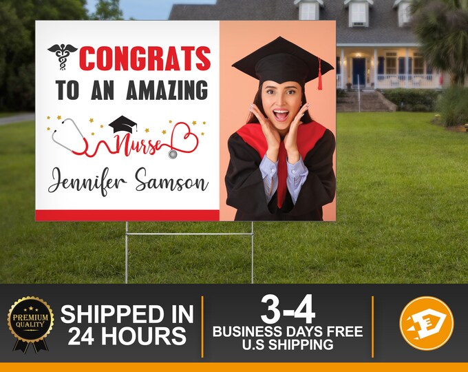Nurse Graduation Yard Sign, Nursing Graduation Lawn Sign, Doctor ...