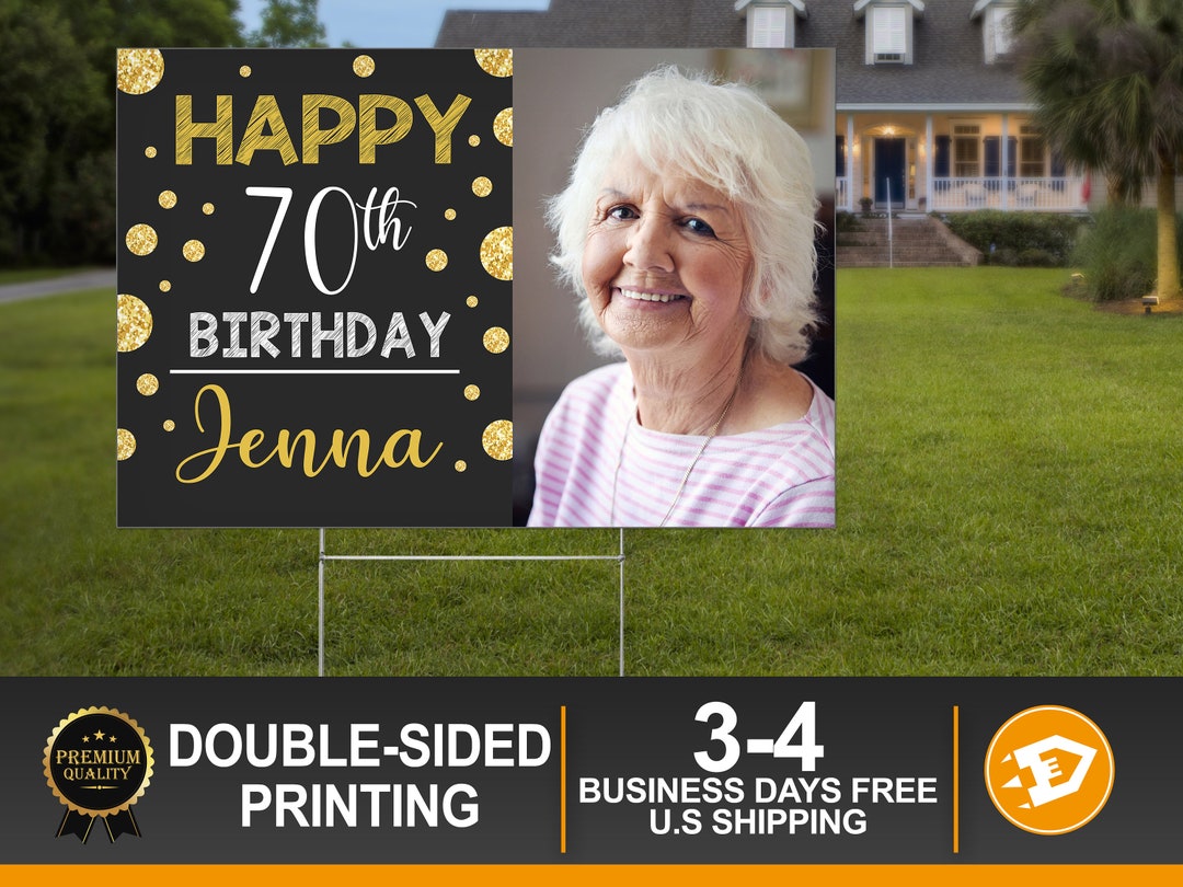 Happy Birthday Yard Sign | Woman Birthday Sign | 70th Birthday Yard ...