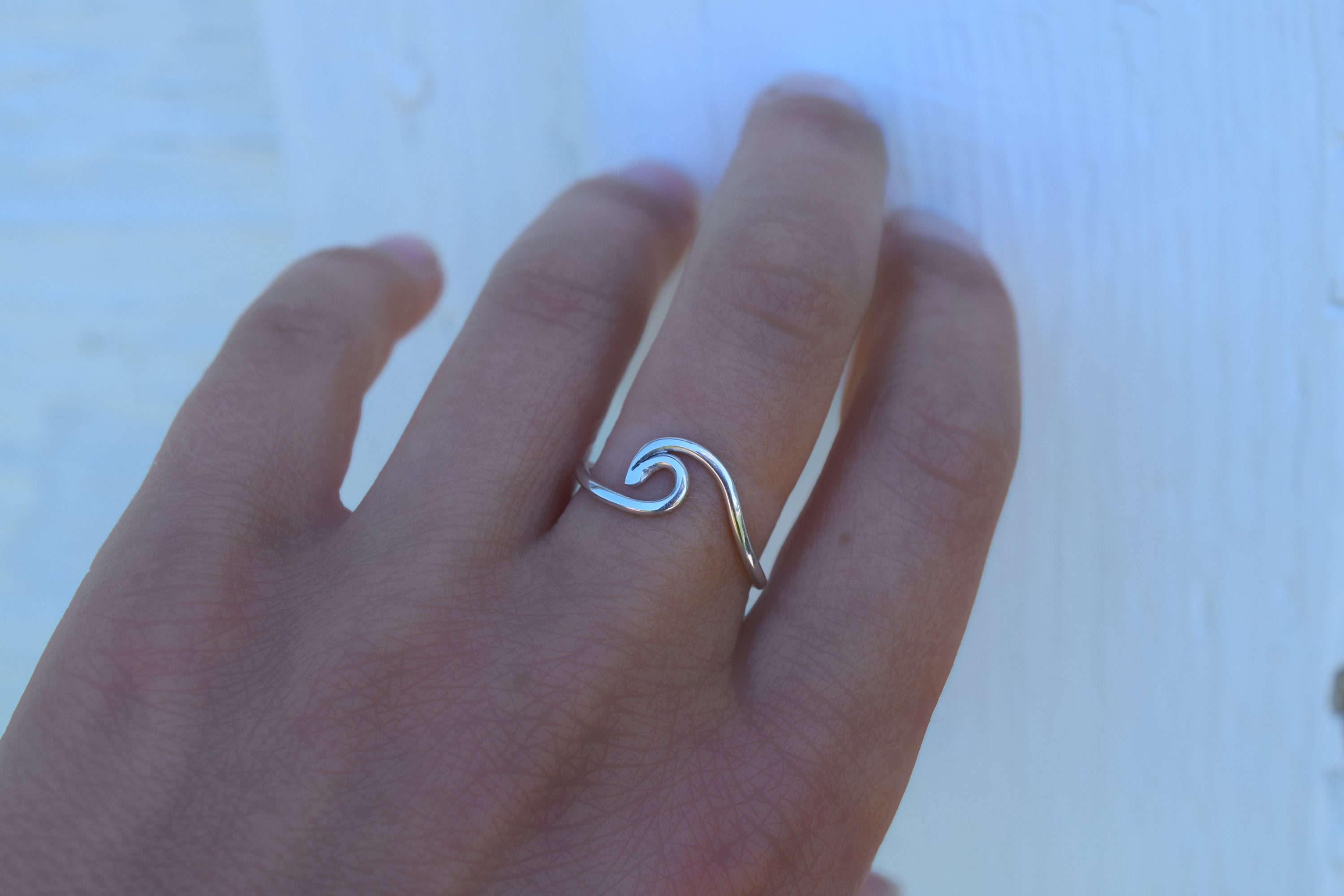 Sterling Silver Ocean Wave Ring, Beach Jewelry - Etsy