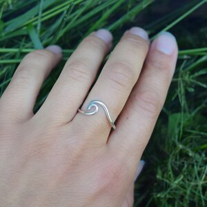 Sterling Silver Ocean Wave Ring, Beach Jewelry - Etsy