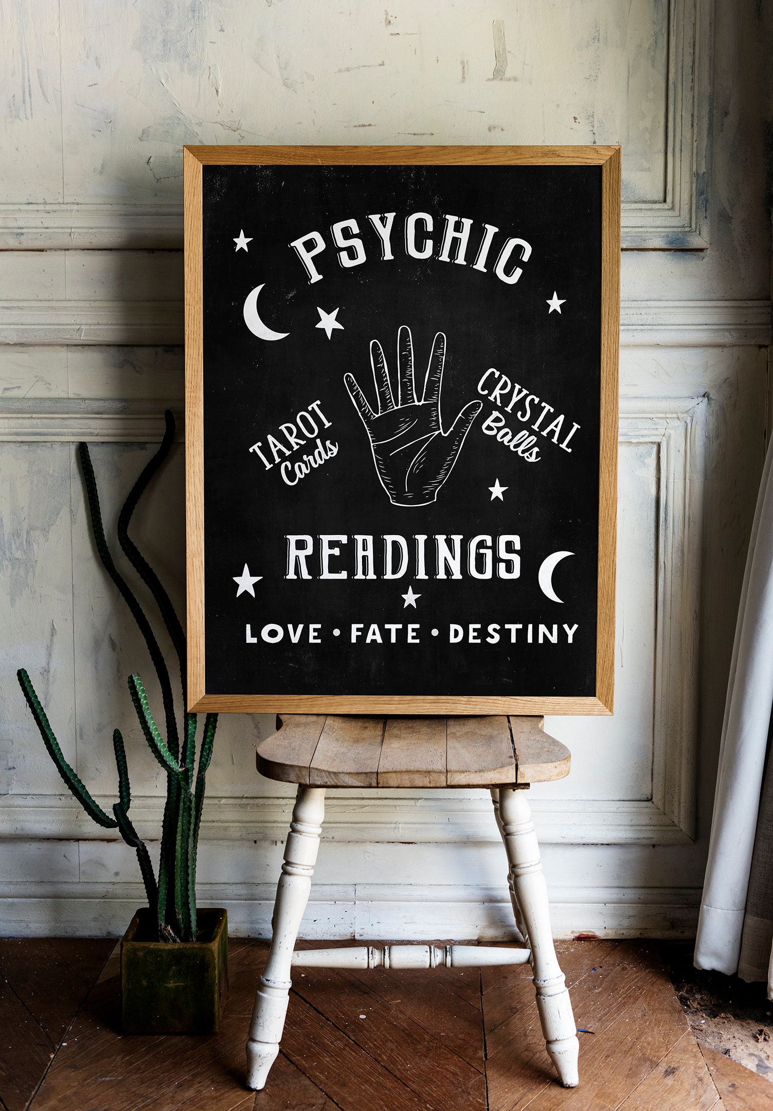 Psychic Reader Sign Palmistry Art Print Printable Fortune Teller Poster ...