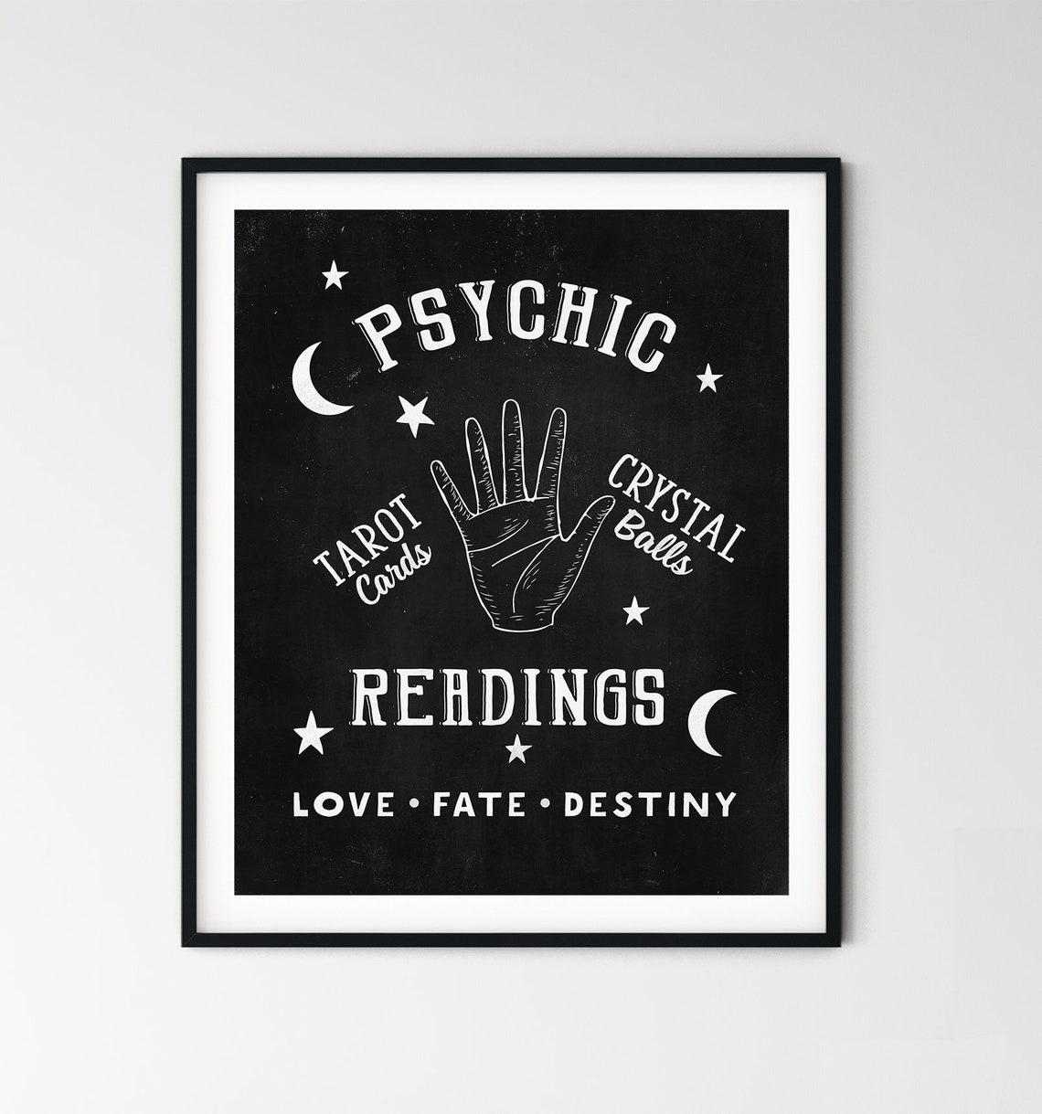 Psychic Reader Sign Palmistry Art Print Printable Fortune | Etsy