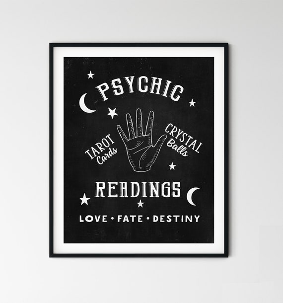 Psychic Reader Sign Palmistry Art Print Printable Fortune | Etsy UK