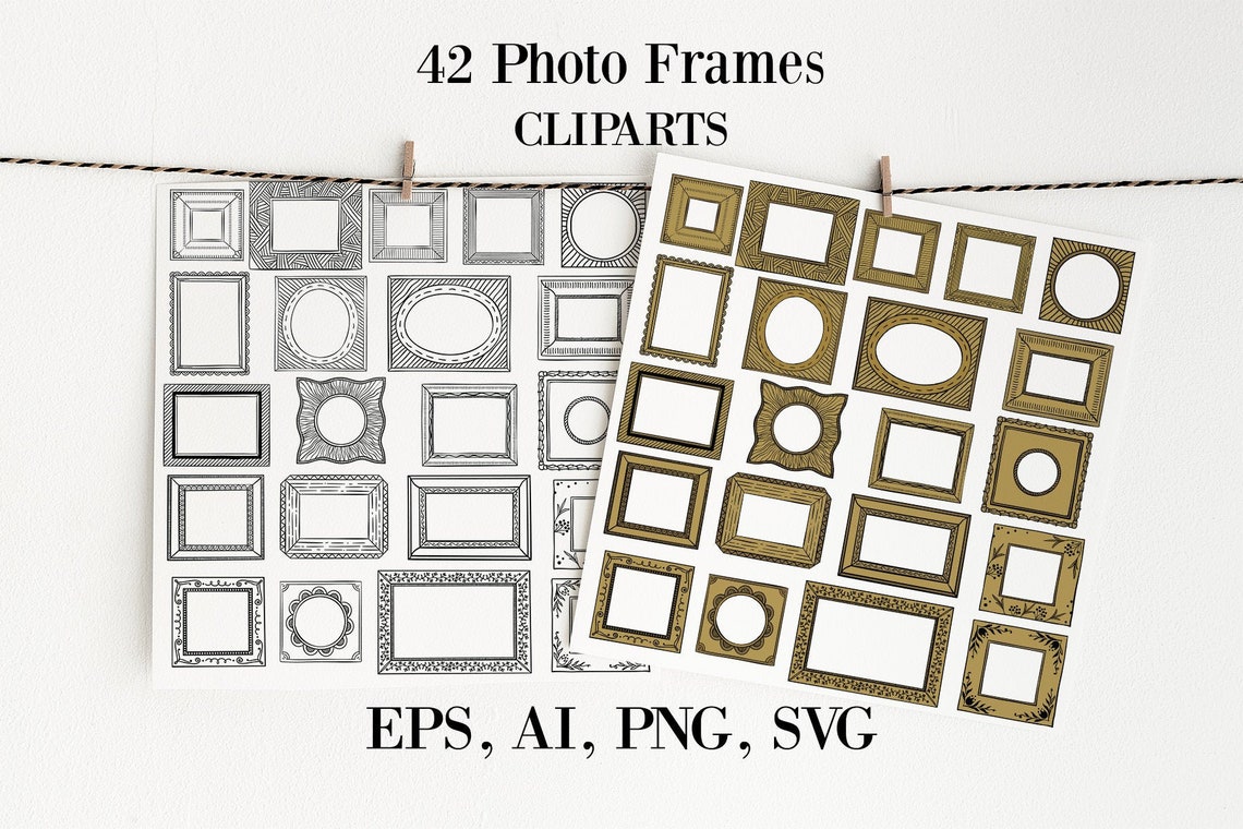 Journal Frames Boxes Photo Frames Cliparts Planner Stickers Doodles ...