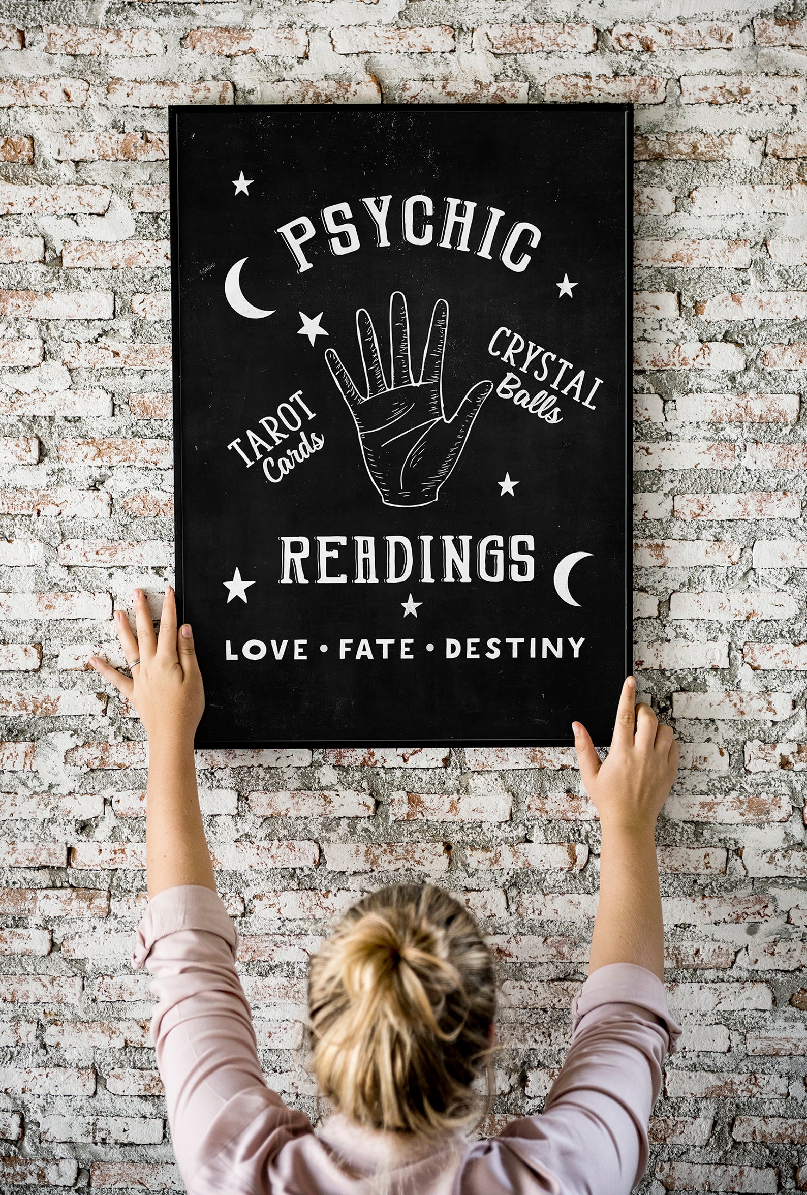 Psychic Reader Sign Palmistry Art Print Printable Fortune - Etsy Canada