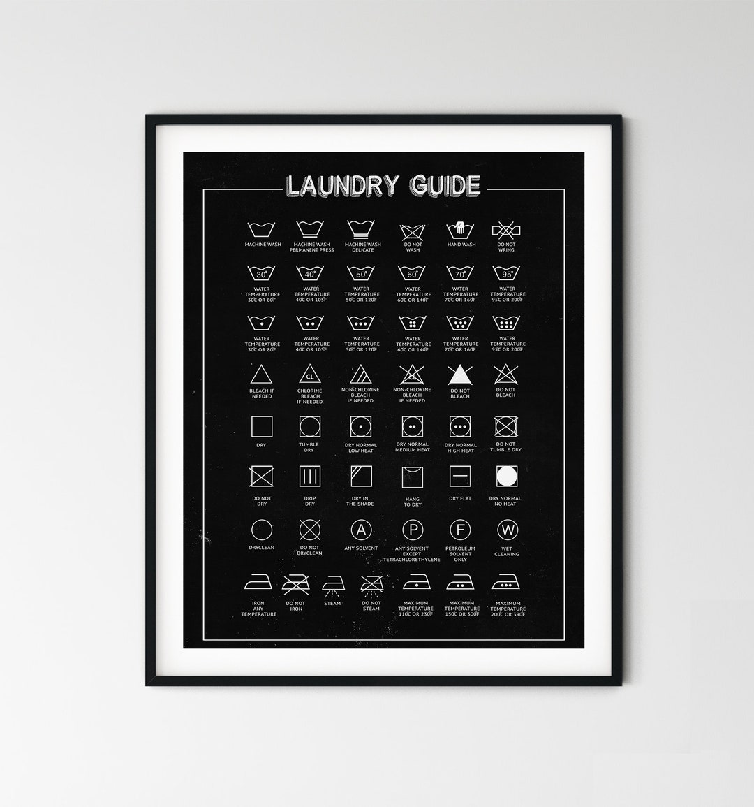 Laundry Guide Printable Laundry Room Wall Print Laundry - Etsy